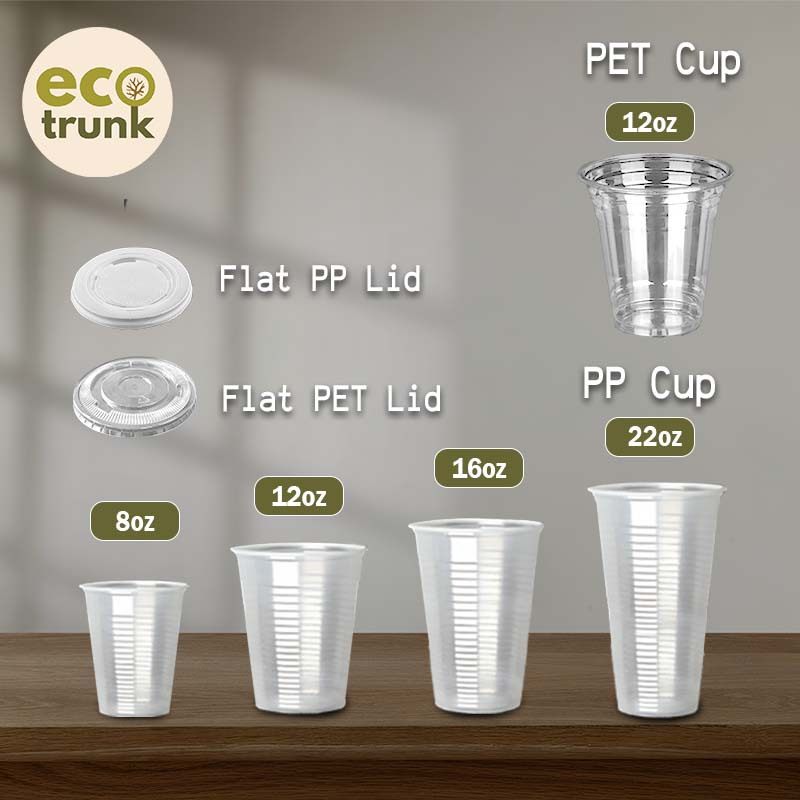 (50/100pcs) Cawan Plastik 8oz/12oz/16oz/22oz Disposable PP Cup / Cawan ...