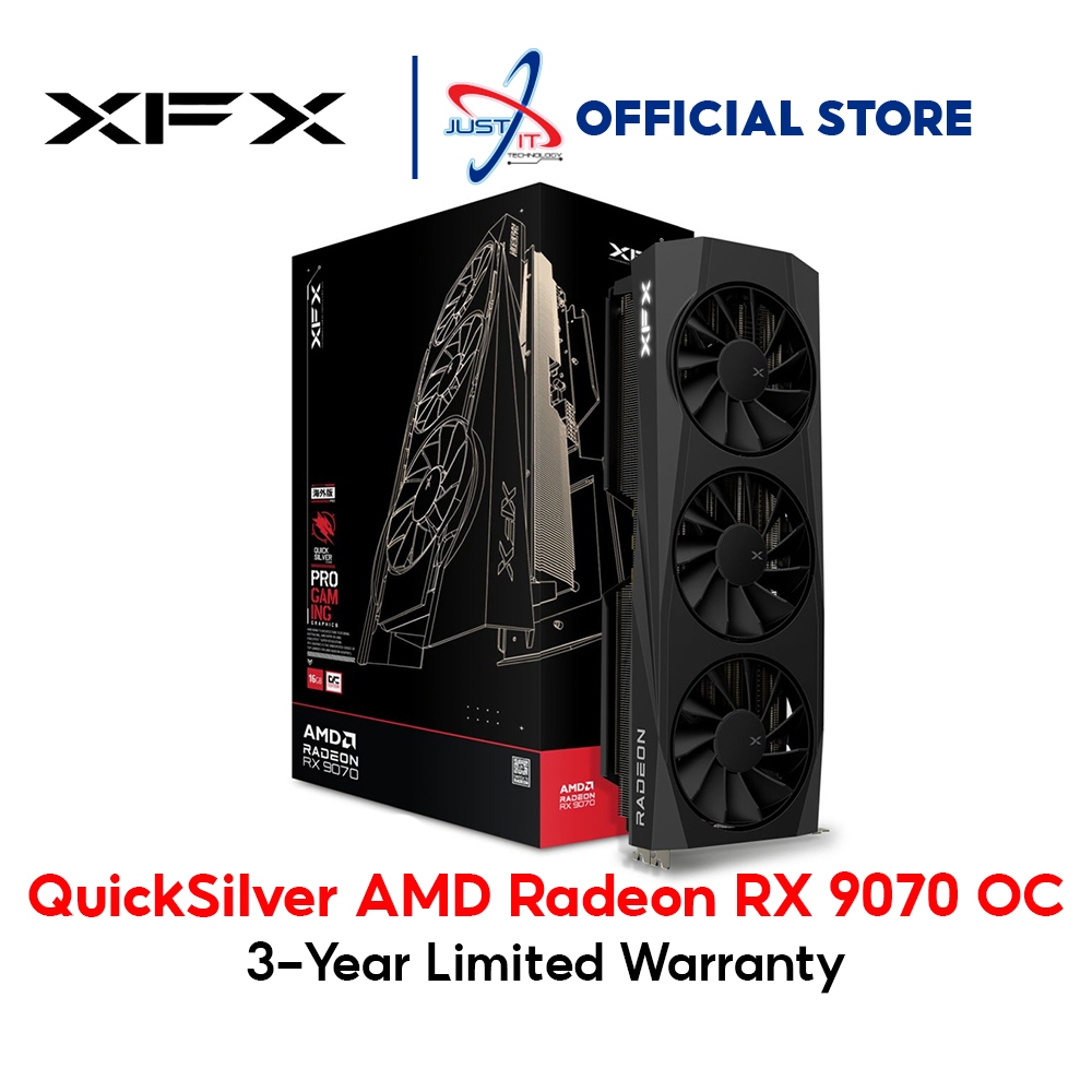XFX AMD RADEON QUICKSILVER RX 9070 OC 16GB DDR6 GRAPHICS CARD ( RX ...