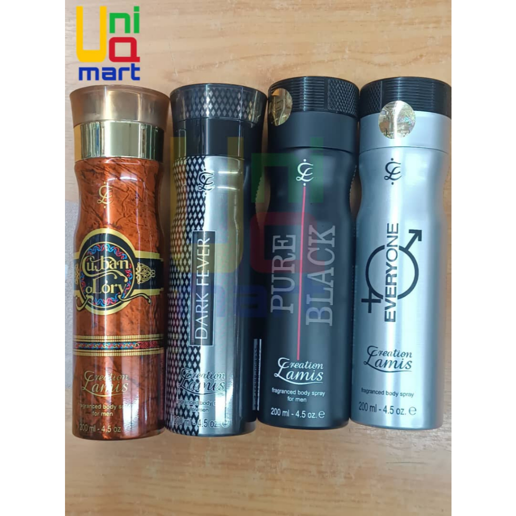 CREATION LAMIS FRAGRANCED BODY SPRAY FOR MEN AND WOMEN(PURE BLACK,DARK ...