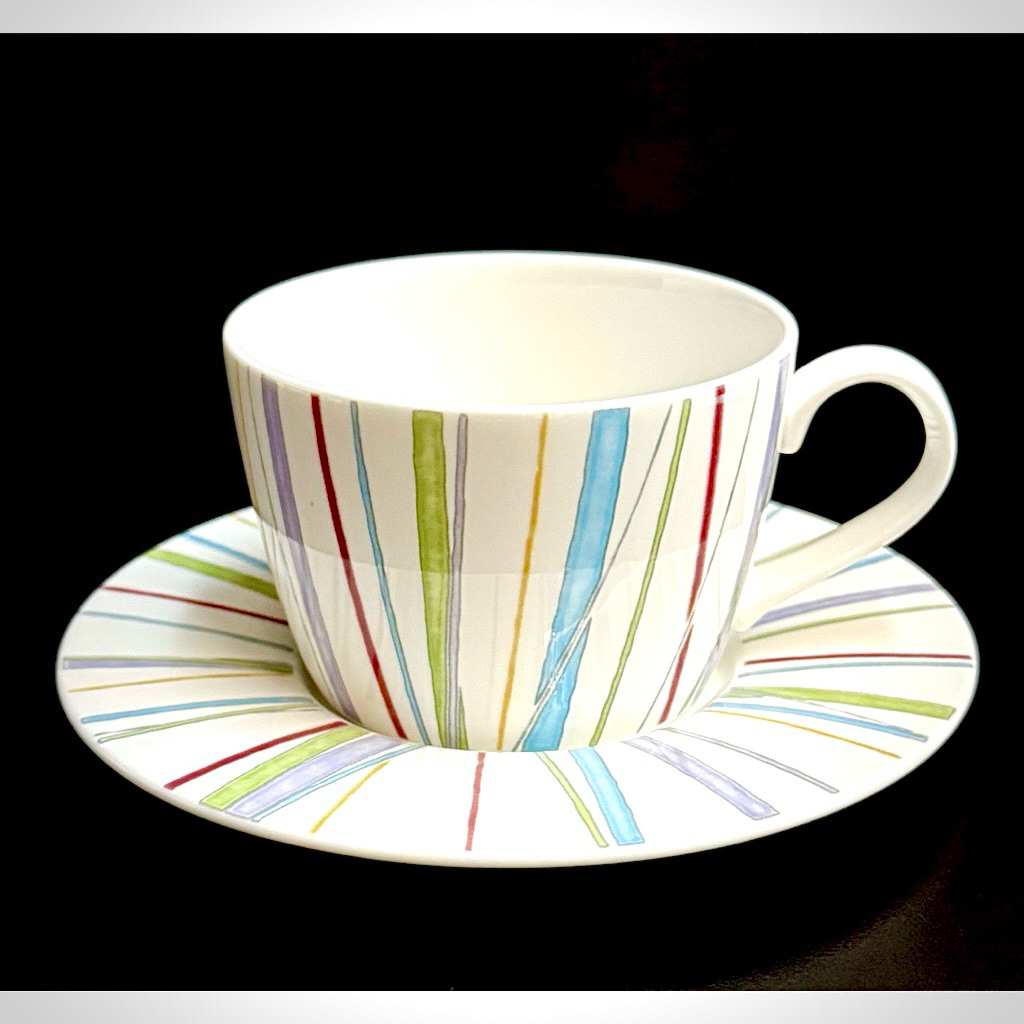 Narumi Patia Multicolour Lines Fine China Cup And Saucer | Shopee Malaysia