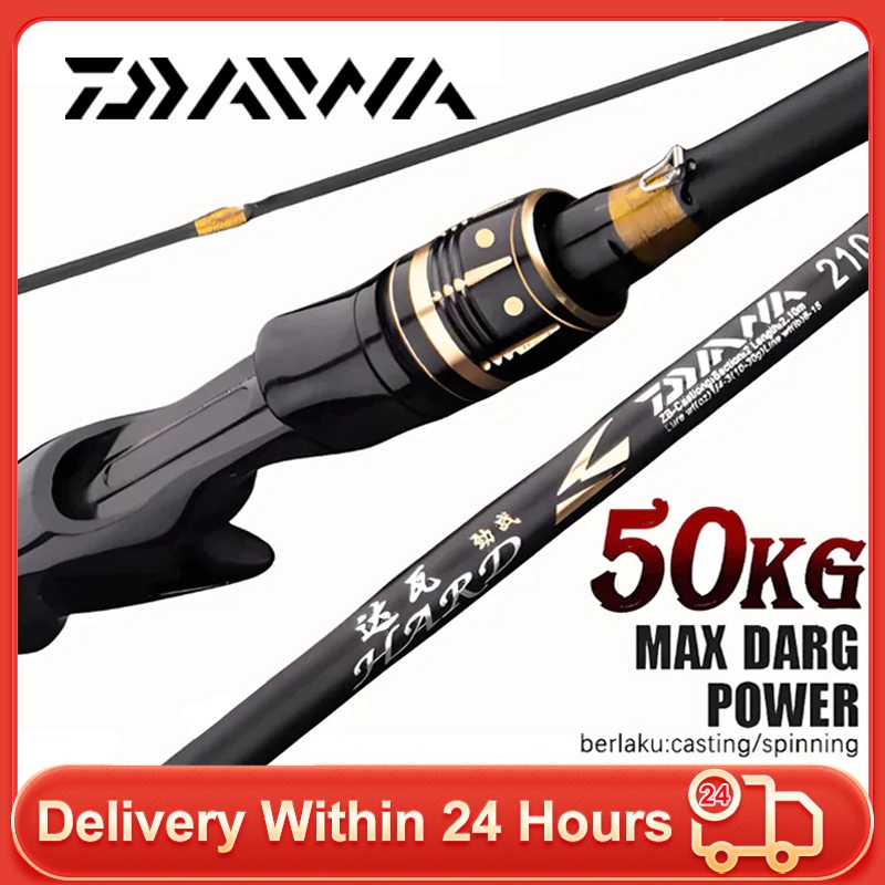 DAIWA Fishing Rod Carbon Fiber Spinning Casting Joran Pancing Murah Ultra Light Rod Batang ...