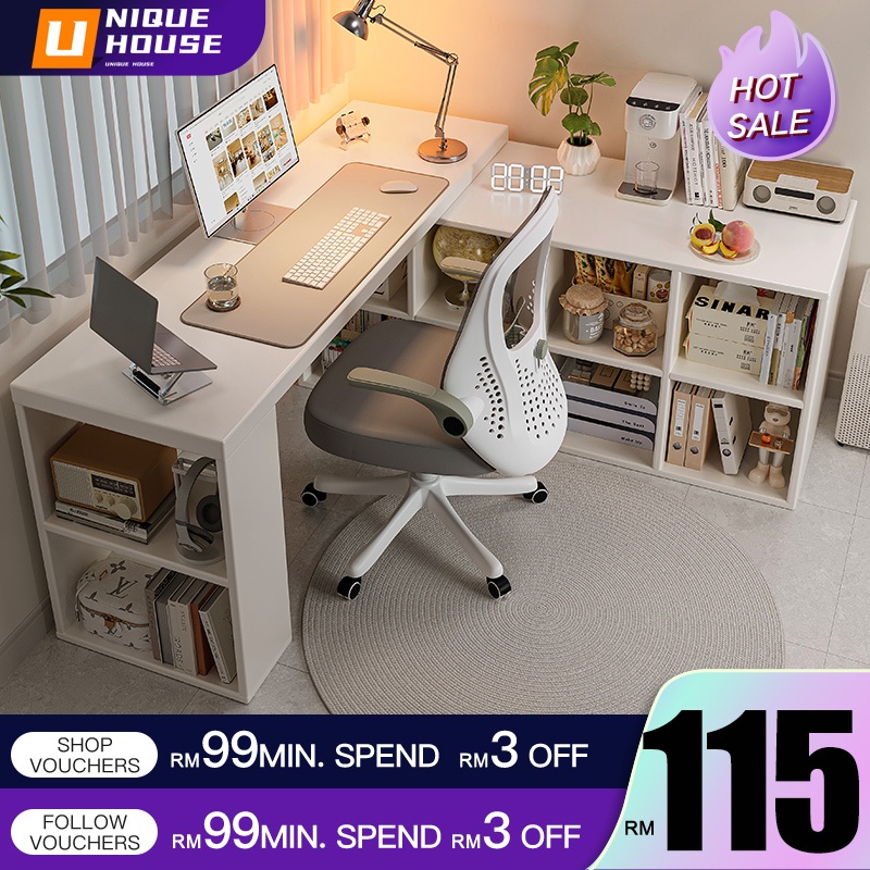 Study Table With Book Shelf Computer Table Meja Belajar Student Study ...