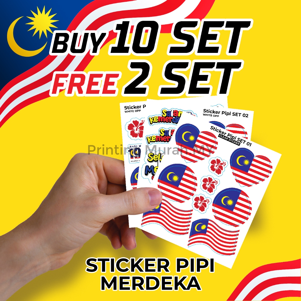 STICKER PIPI BENDERA MALAYSIA MURAH / HARGA BORONG ( BUY 10 SET FREE 2 ...
