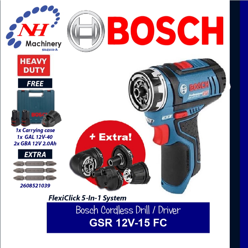 BOSCH GSR 12V-15 FC - CORDLESS DRILL / DRIVER | Shopee Malaysia