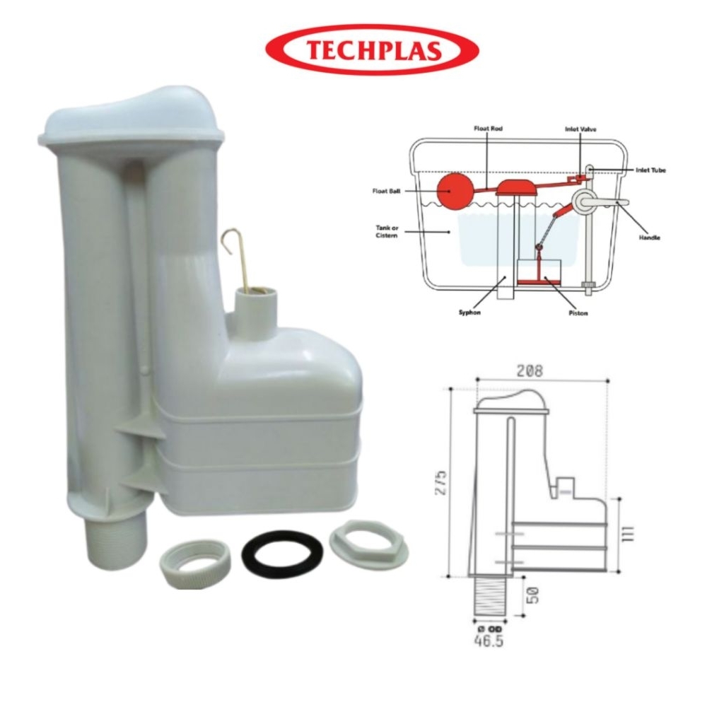 PVC CISTERN SQUARE SIPHON TOILET PUMP / PAM TANDAS | Shopee Malaysia