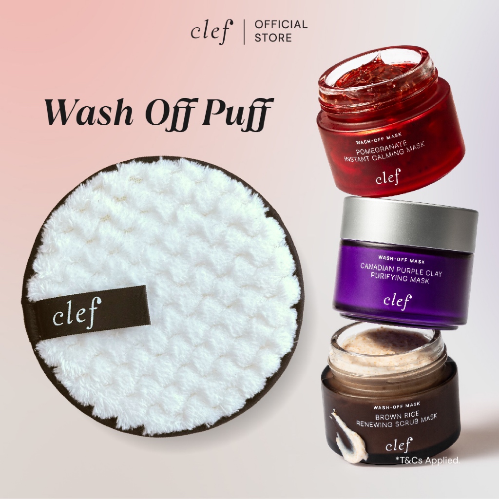 CLEF Wash-Off Puff | Soft Facial Sponge for Wash-Off Masks | Reusable ...