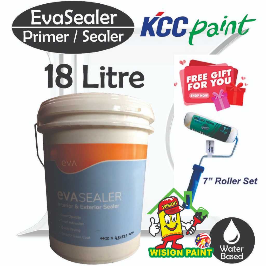 18L KCC EVA Sealer Interior & Exterior Wall Sealer Undercoat White / Cat Undercoat Dinding ...