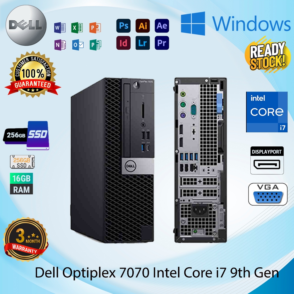 Dell Optiplex 7070 Intel Core i7-9500 9th Gen (3.0 GHz, up to 4.7 GHz ...