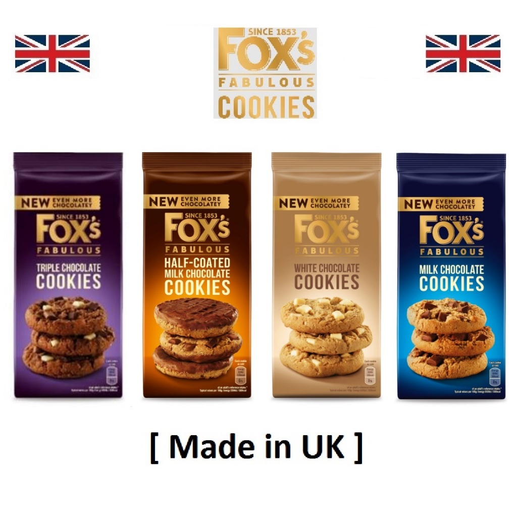 Fox's Fabulous Cookies UK 180g / 175g (Milk Chocolate / White Chocolate ...