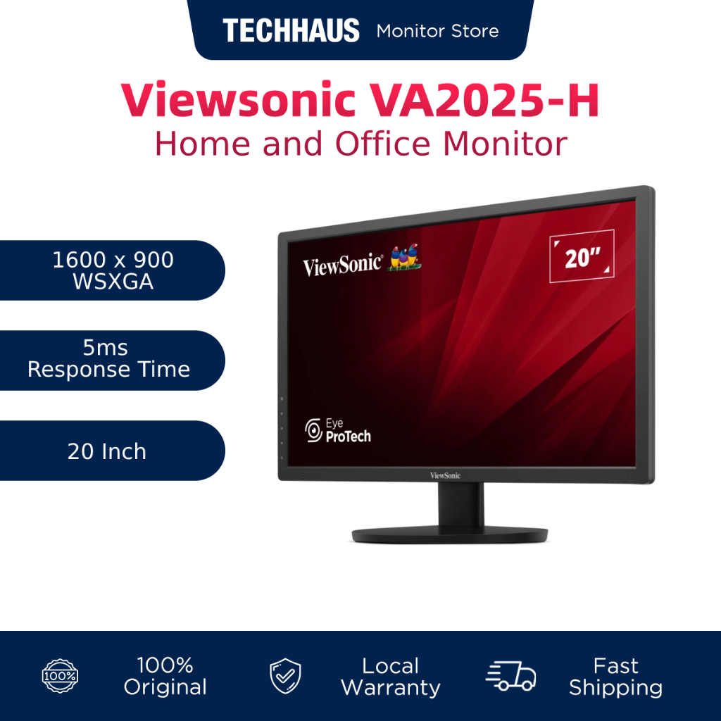 Viewsonic VA2025-H 20” Home and Office Monitor (3 Years Warranty ...