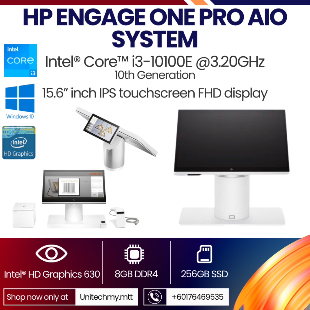 (UNBOXED UNIT) HP ENGAGE ONE PRO AIO SYSTEM POS TERMINAL 4GB RAM 128GB ...