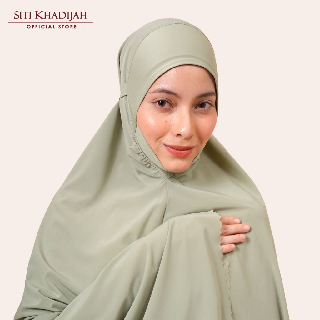 Siti Khadijah Telekung Flair Aria Deen in Dusty Green | Shopee Malaysia