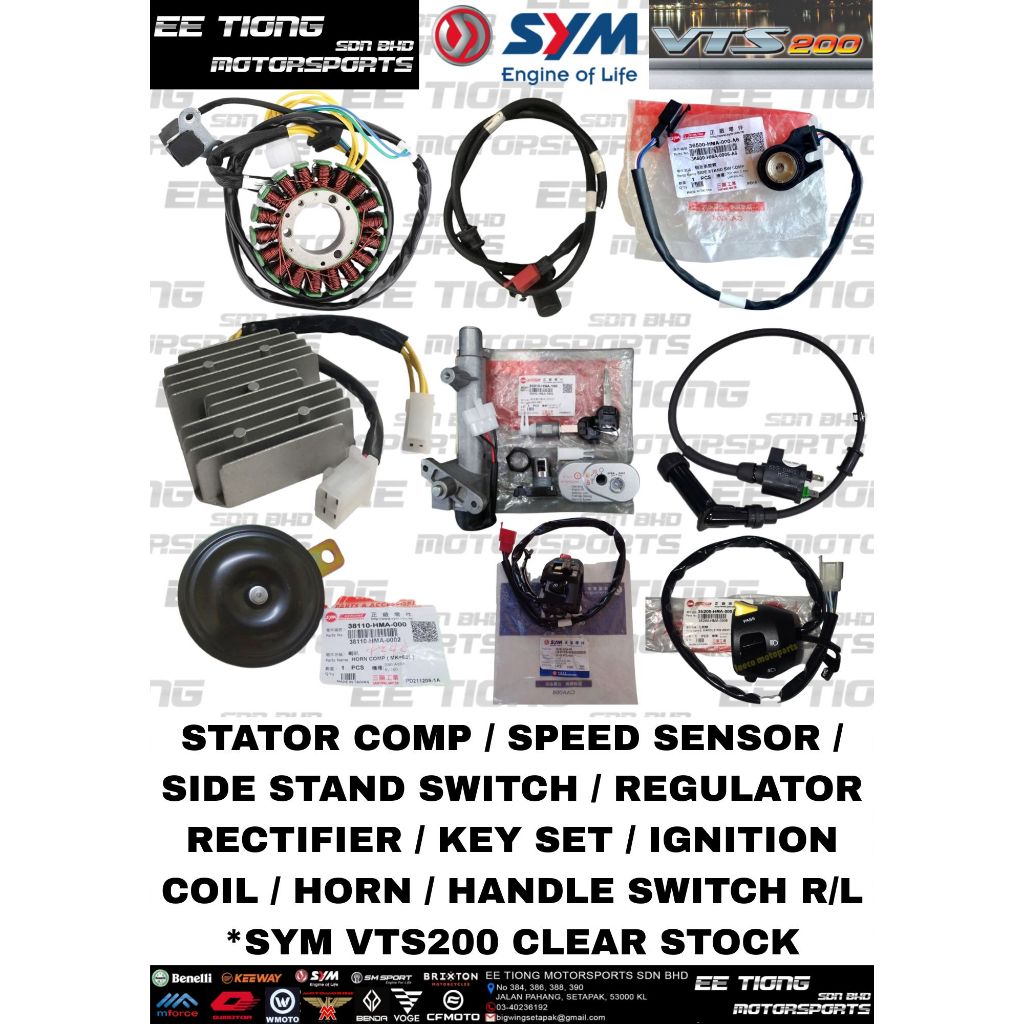 CLEAR STOCK RM15 - RM105 ORI STATOR/SPEED SENSOR/STAND SWITCH/RECTIFIER ...
