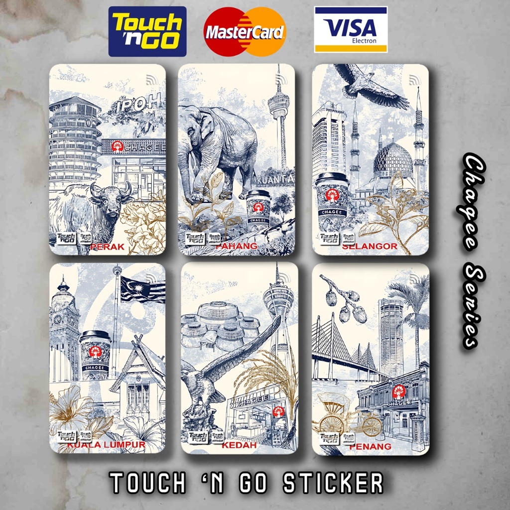 ( CHAGEE Series ) Touch n Go Card Sticker Cover TNG / MASTER / VISA / CREDIT/ DEBIT CARD ...