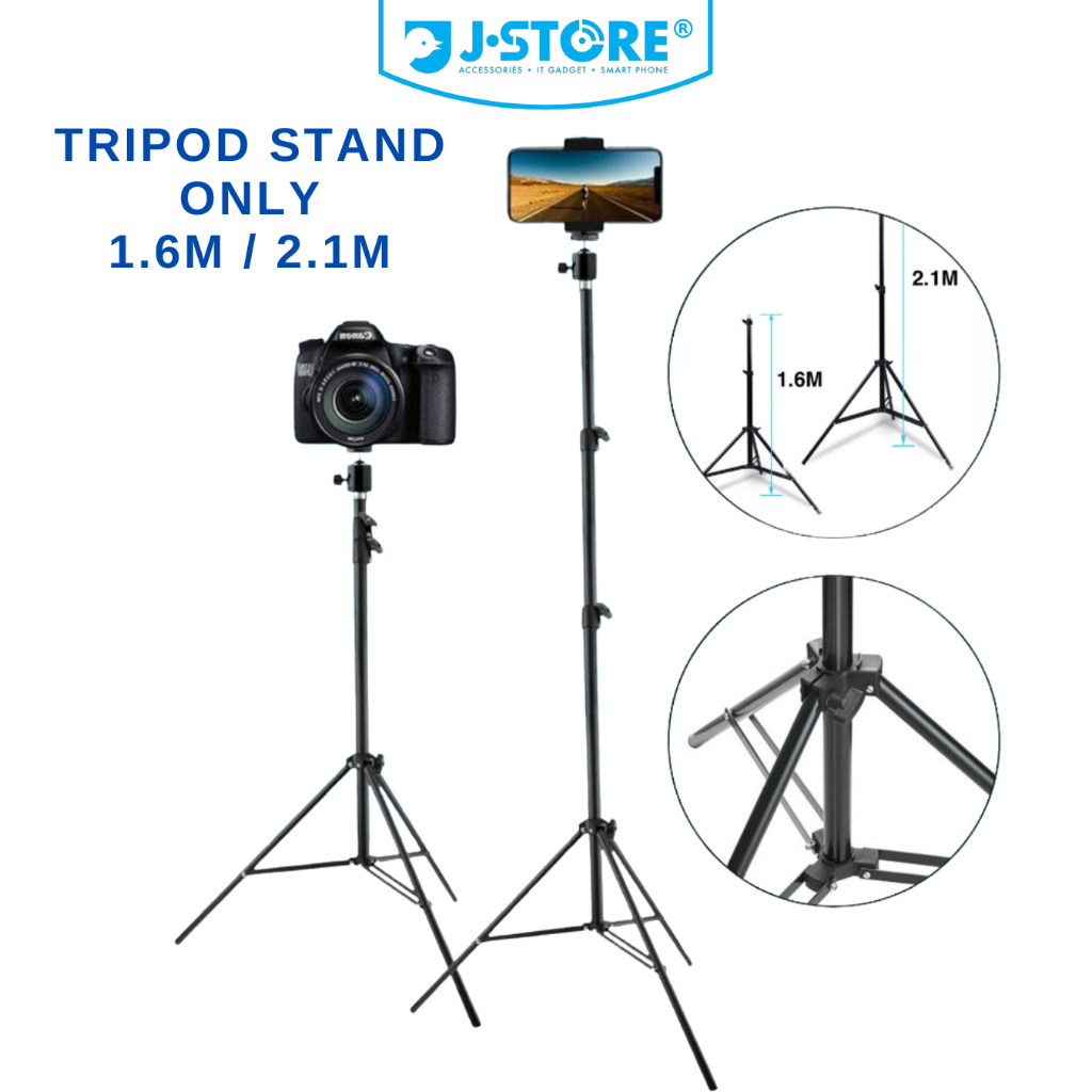 【READY STOCK】 Portable 210cm Tripod for Phone Adjustable Floor Stand Live Camera Selfie Holder 2 ...