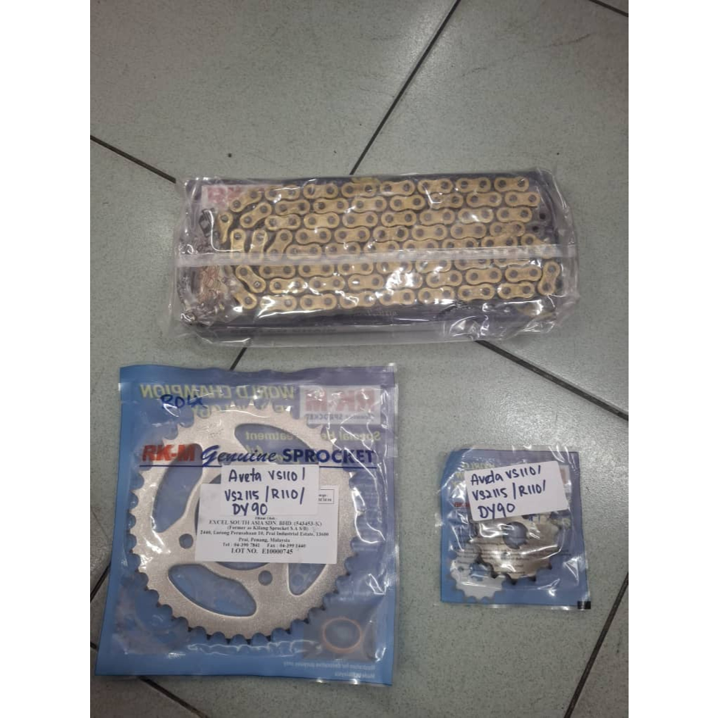 Sprocket set untuk motor AVETA VS2 115, VS110, Ranger 110, Ranger ...