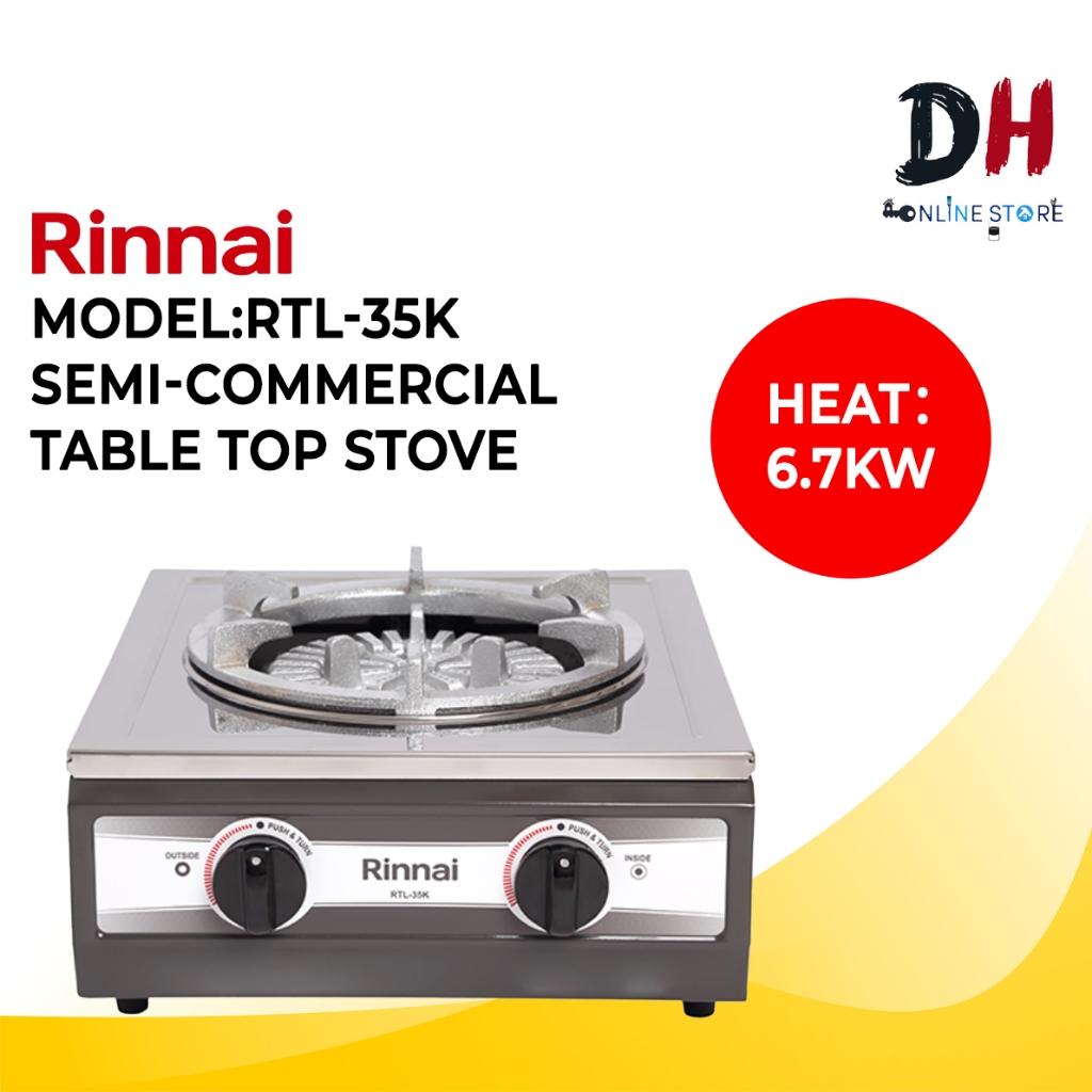 Rinnai Heavy Duty Table Top Single Big Burner Gas Stove [MODEL : RTL ...