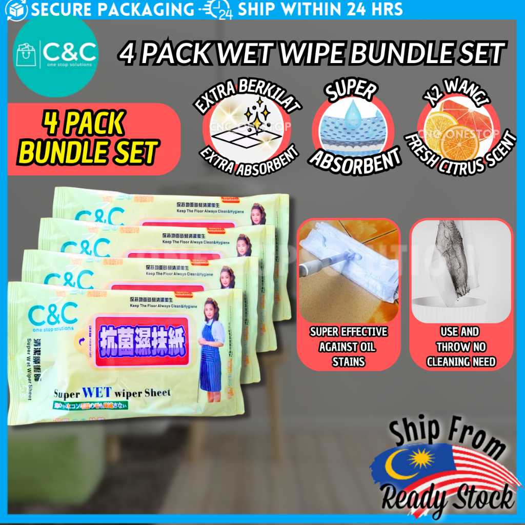 Tisu Basah Lantai Wiper Mop Lantai Penyapu Kertas Pakai Buang Kain Wet ...