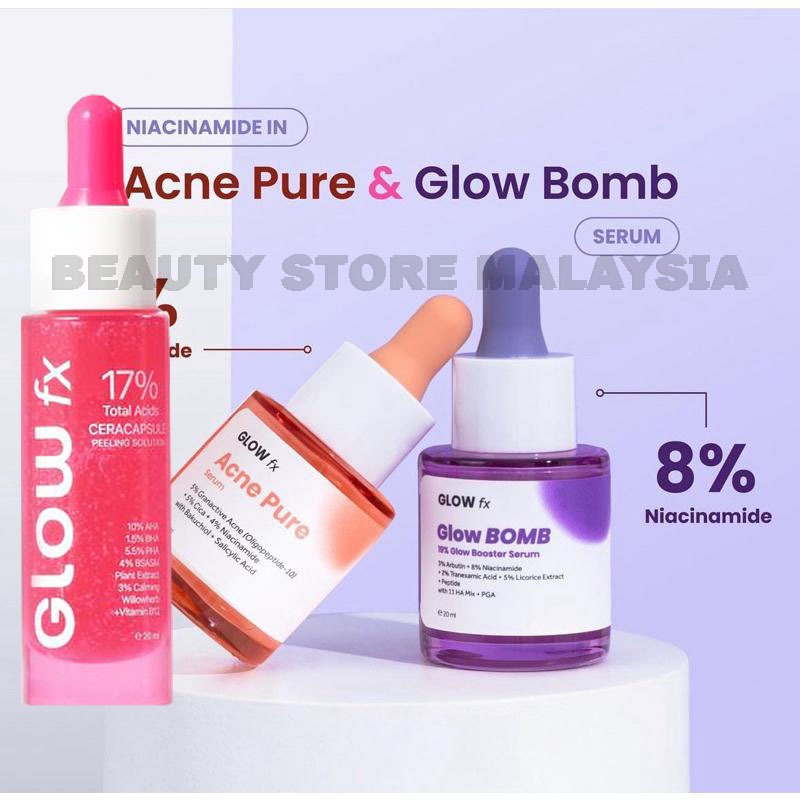 GLOW FX Glow Bomb Serum & Acne Pure Serum | Shopee Malaysia