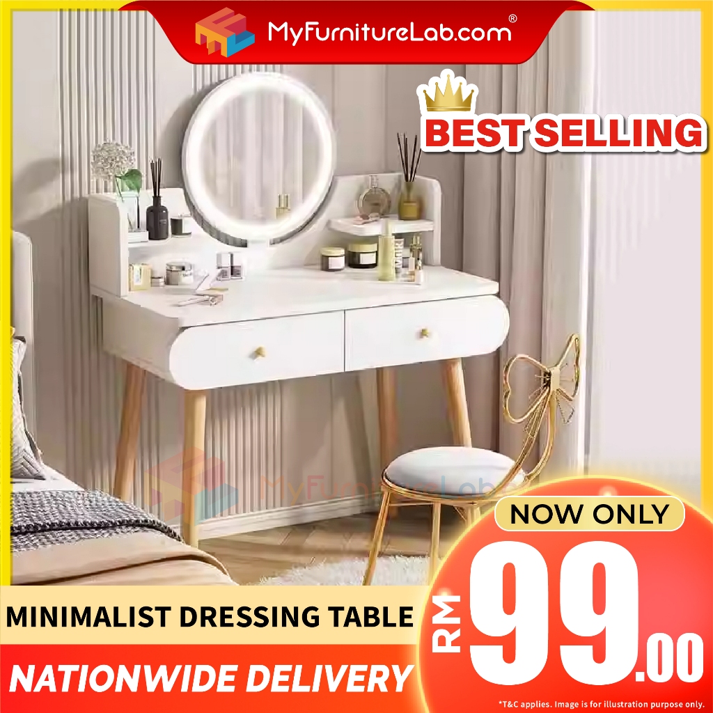 【READY STOCK】𝐌𝐘𝐅𝐔𝐑𝐍𝐈𝐓𝐔𝐑𝐄𝐋𝐀𝐁®:Dressing Table With Mirror Meja Solek With ...