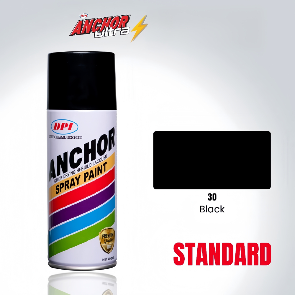 DPI Anchor Standard # 30 Black Color 400ml Spray Paint / Cat Sembur ...