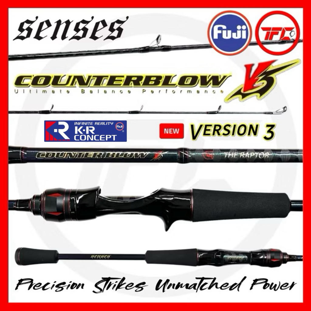 2025 New SENSES Counterblow V3 Baitcasting Rod Joran Pancing BC ...