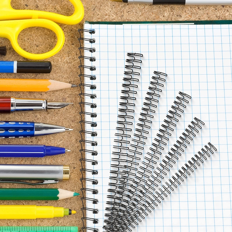 100PCS Wire O Binding 3:1 Double Loop Wire Metal Ring Binder A4 Binding ...
