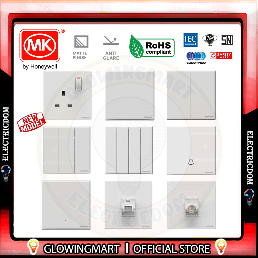 🔥NEW🔥MK HONEYWELL ELEGANT SWITCH & SWITCHES 13A/1G1W/2G1W/3G1W/4G1W/20A ...