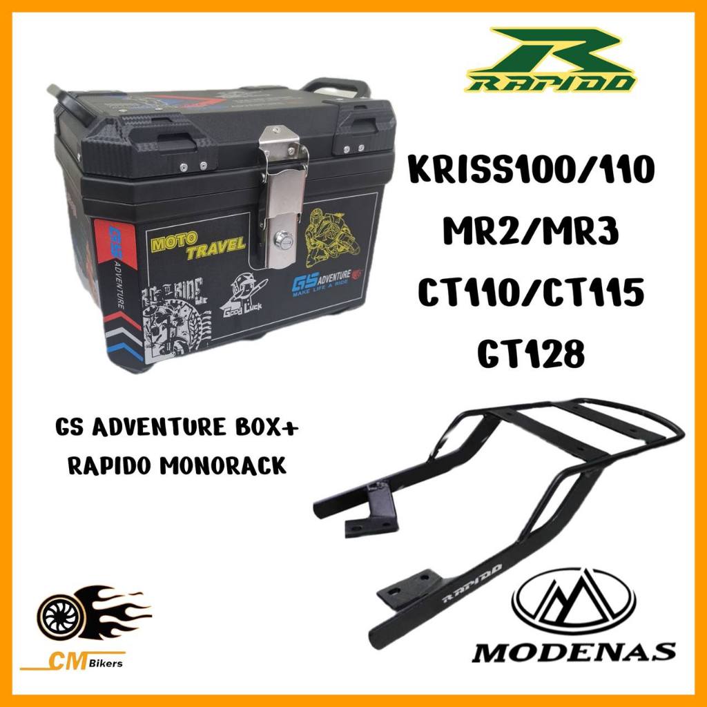 1 SET GS ADVENTURE ABS BOX 36L WITH MONORACK V RACK MOTORCYCLE MODENAS ...