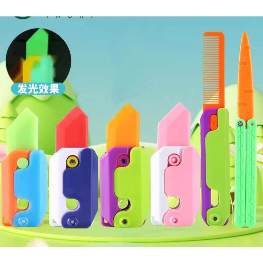 🍒 3D Gravity Carrot Model Toy LED Lighting Glow In Dark Fidget Spinner ...