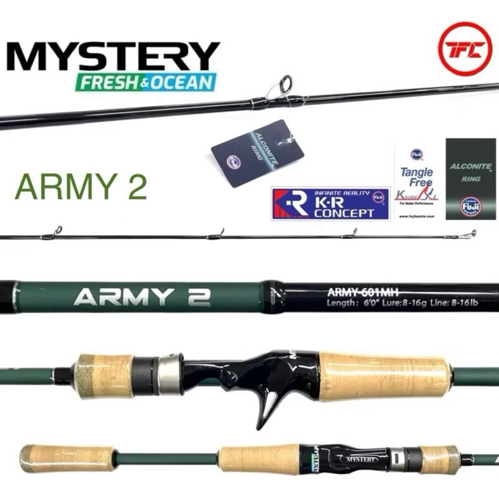 Mystery Army 2 Carbon Fuji Baitcast & Spinning Fishing Rod BC Casting ...