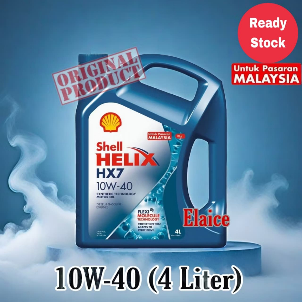 Original PM Shell Helix HX7 10W40 Semi Synthetic Engine Oil (4 Liter ...