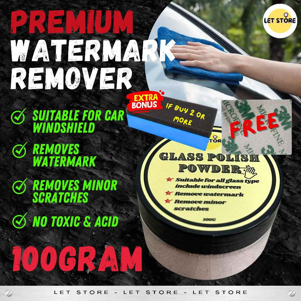 Free Sponge Glass Polishing Powder 100G Premium Watermark Removal ...