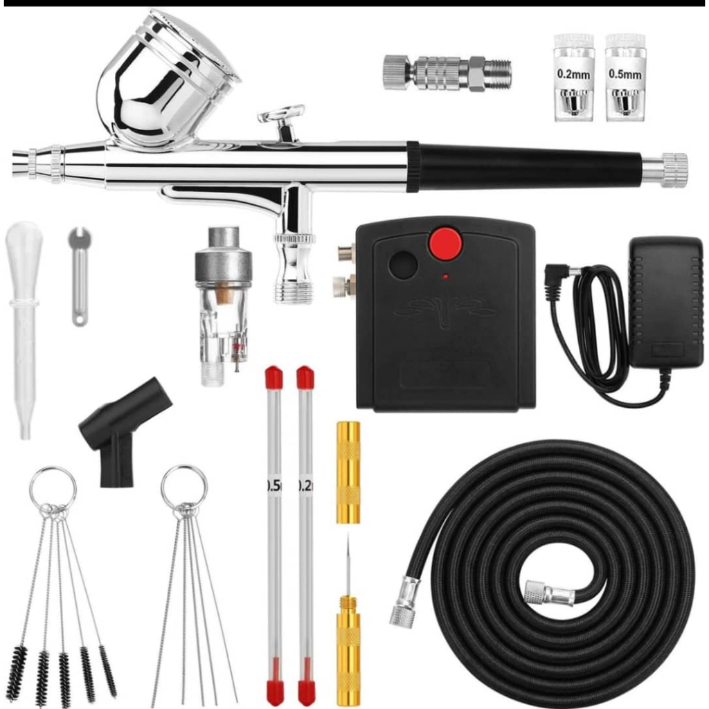 Airbrush compressor gun Portable Dual Action Air Brush c/w Compressor ...