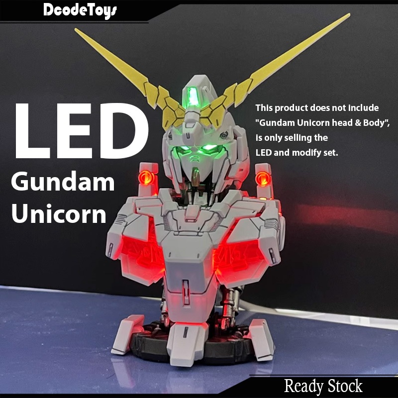 LED Gundam Unicorn Light USB set for BANDAI DX 01 MS Mechanical Bust head use gunpla PG MG RG HG ...