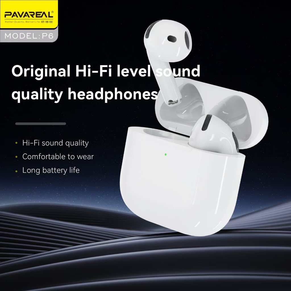 PAVAREAL P6 ANC TWS Wireless Bluetooth V5.4 Earbuds Stereo Headset / Hi ...