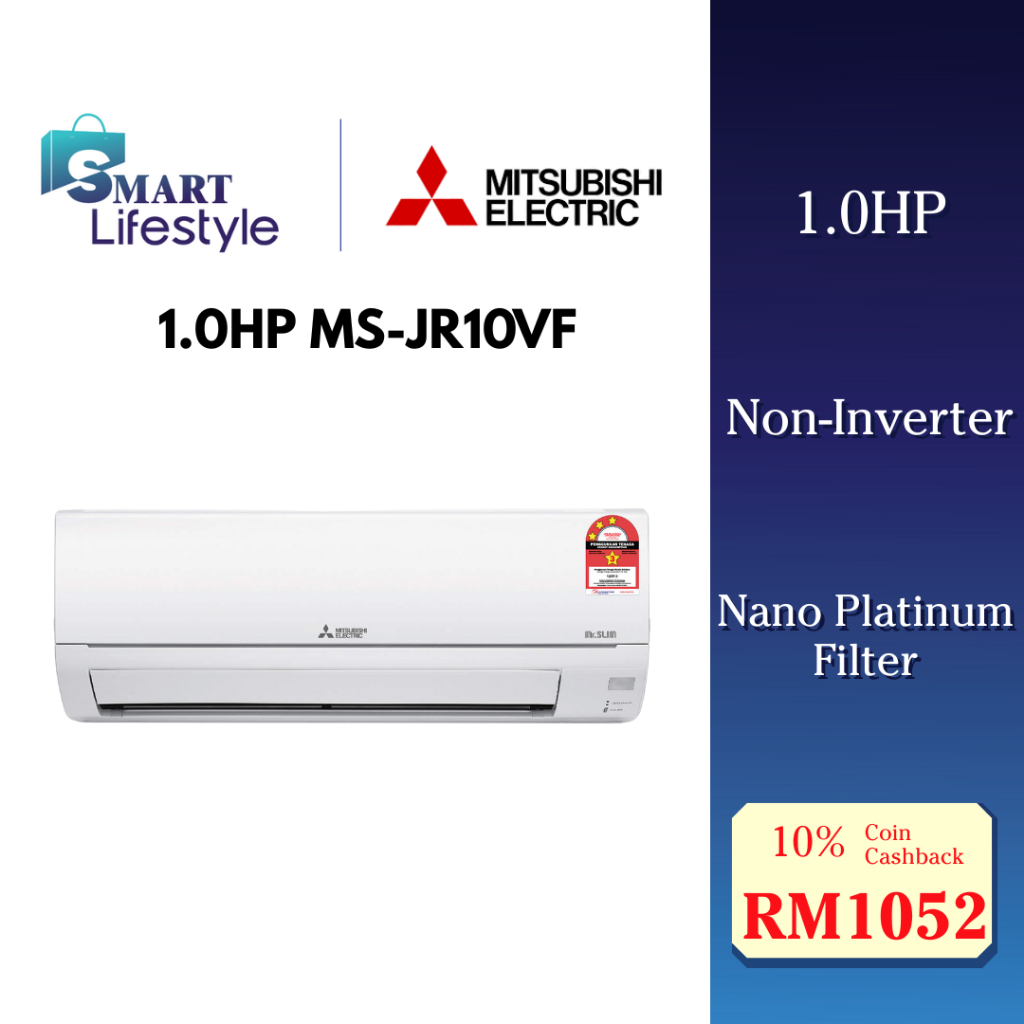 Mitsubishi Non-Inverter Air Conditioner 1.0HP MS-JR10VF / 1.5HP JR13VF / 2.0HP JR18VF / 2.5HP ...