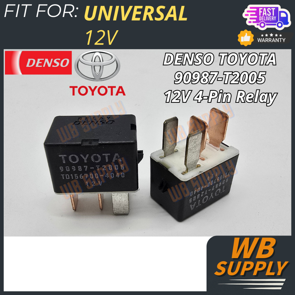ORIGINAL DENSO TOYOTA Relay 90987-T2005 12V 4-Pin – OEM Engine Fan Horn ...