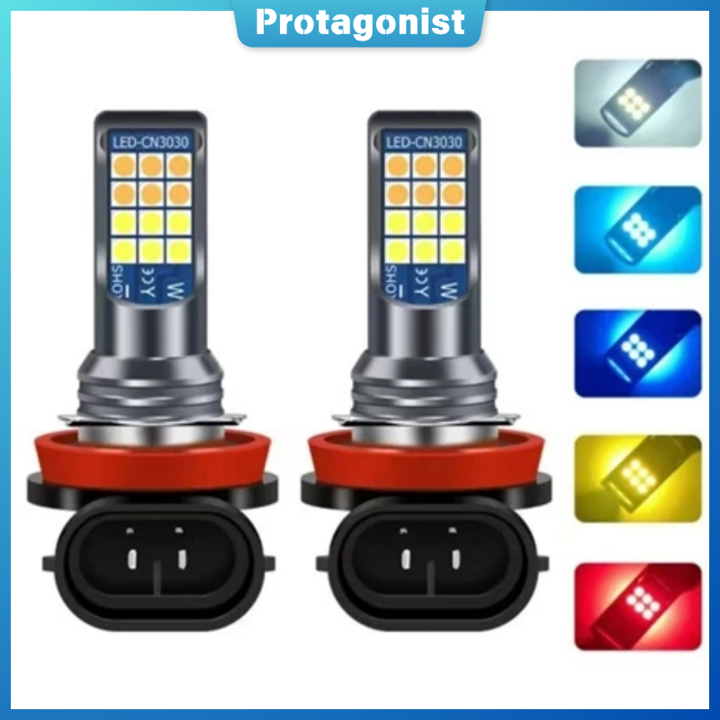 【High qualit】2pcs 24SMD Auto Car Fog Lights LED Bi-color Fog Light 9006/H4/H7/H11/H3 Strobe ...
