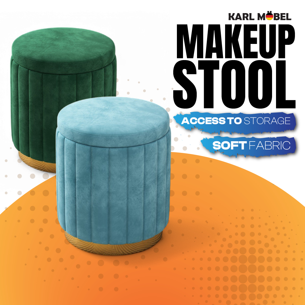Makeup Stool Nordic Style Bangku Gaya Mewah Small Luxury Round Stool ...