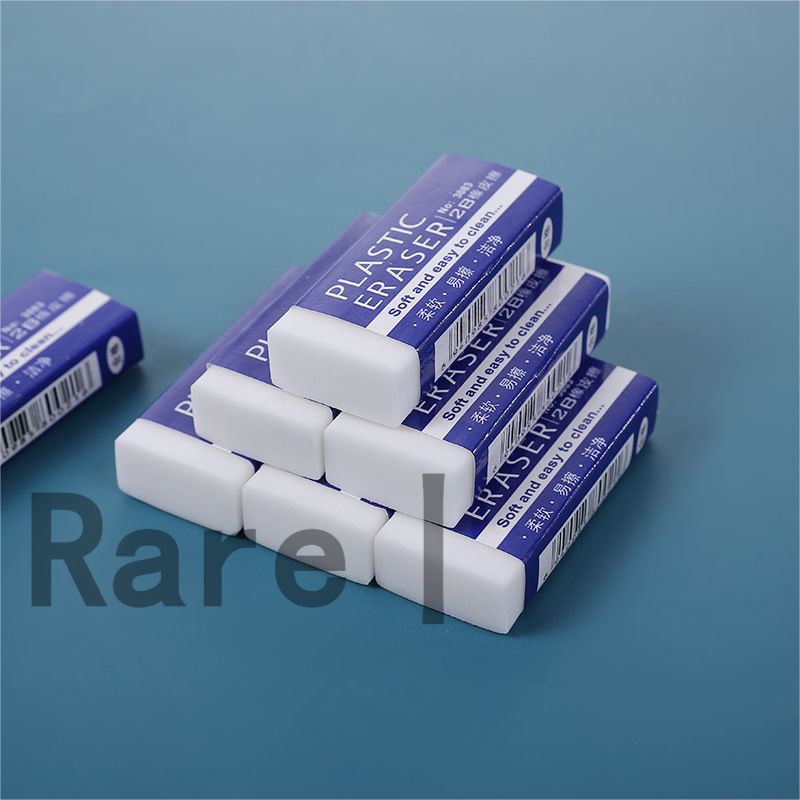 2B White Plastic Eraser PVC Rubber Student Pencil Eraser Stationery ...