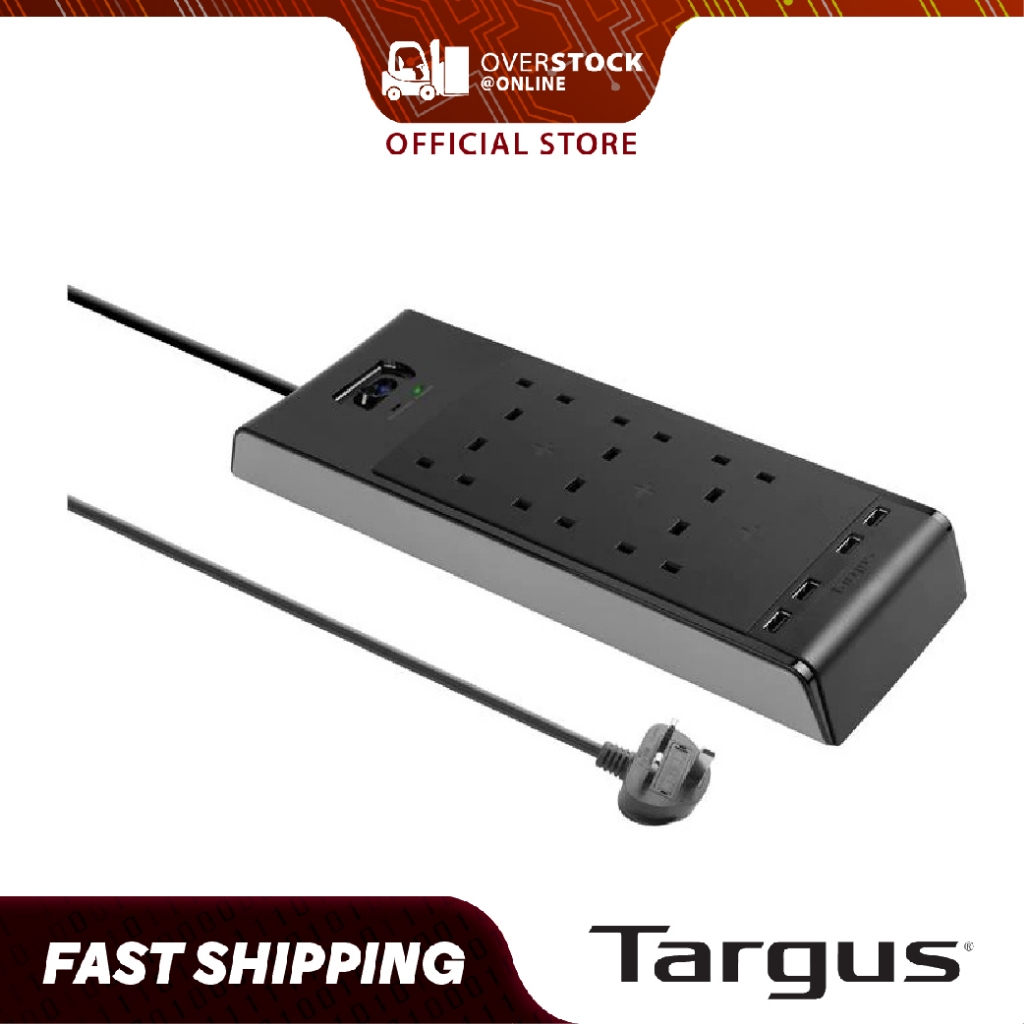 [New Stock] TARGUS APS11 Surge Protector with 6 Surge, 4 USB Ports, 2m ...
