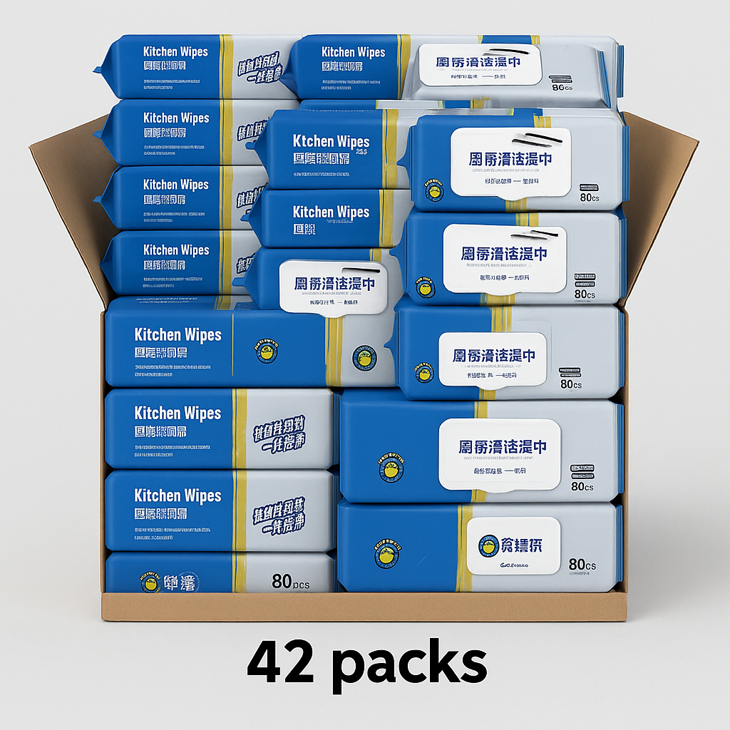 Combo Deals ️15/42 Packs(1 Box) Kitchen Wipes 80 Pcs Kitchen Wet Tissue ...