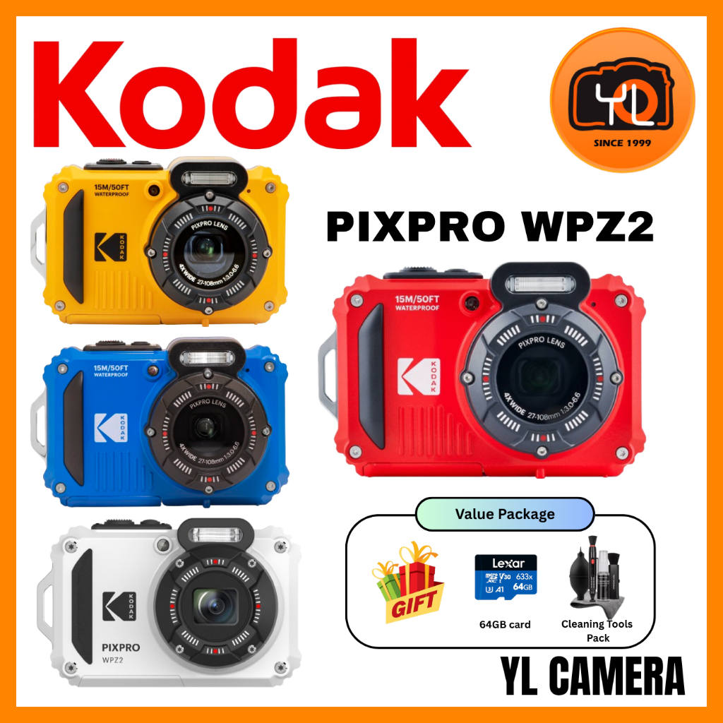 KODAK PIXPRO WPZ2 Rugged Waterproof WiFi Digital Camera 16MP 4X Optical ...