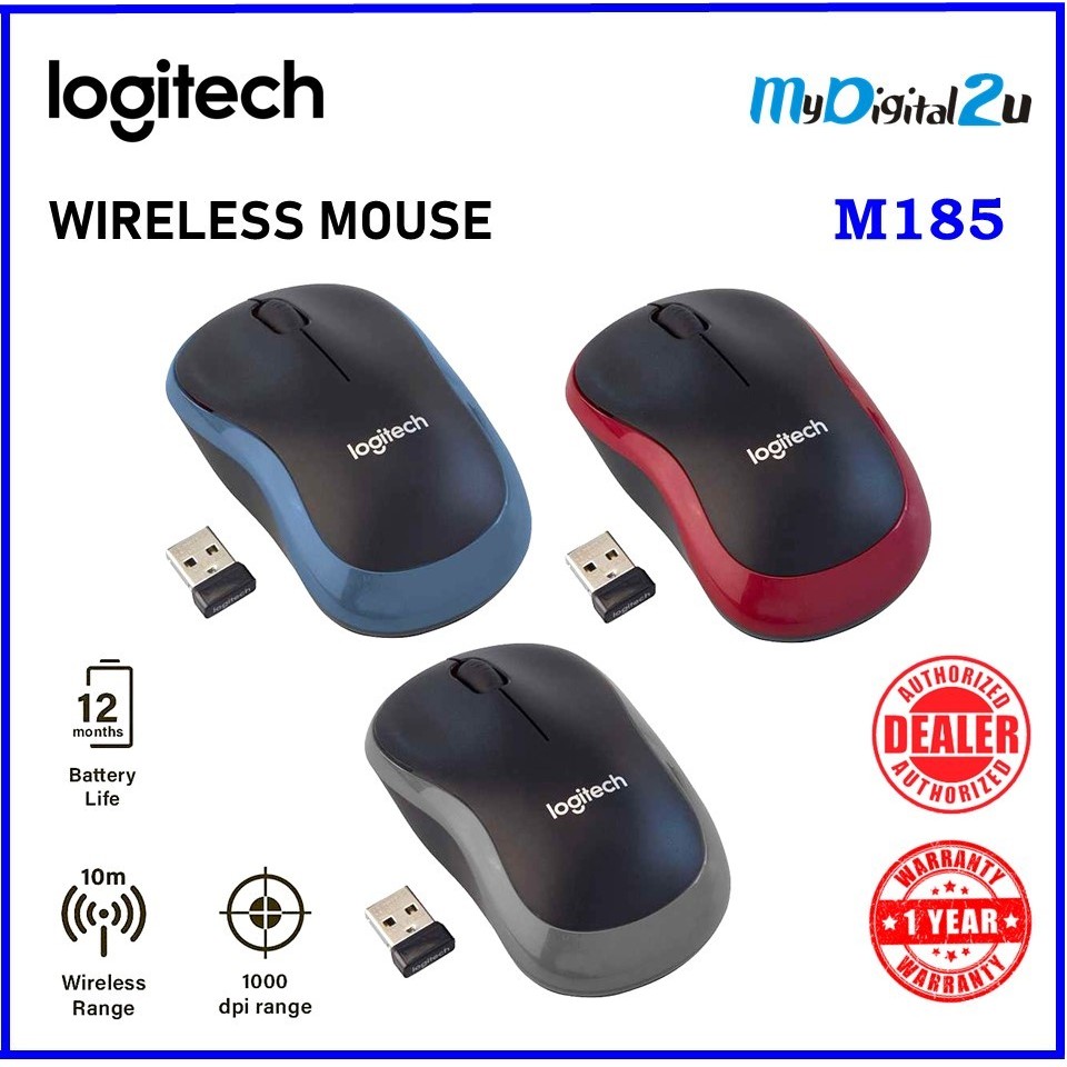 Logitech M185 2.4GHz Wireless Mouse | Shopee Malaysia