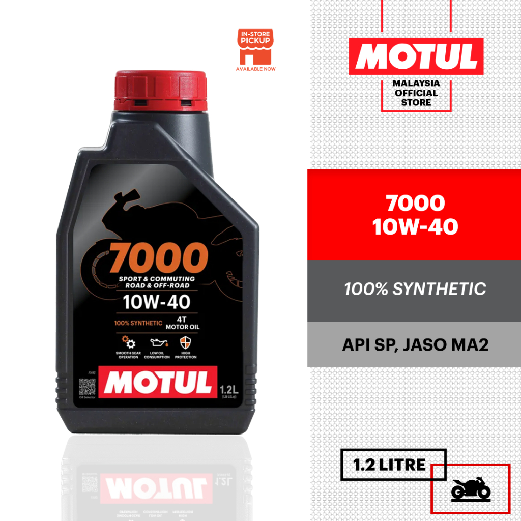 MOTUL 7000 4T 10W40 100% Sintetik Minyak Enjin Motosikal (1.2L) | Shopee Malaysia