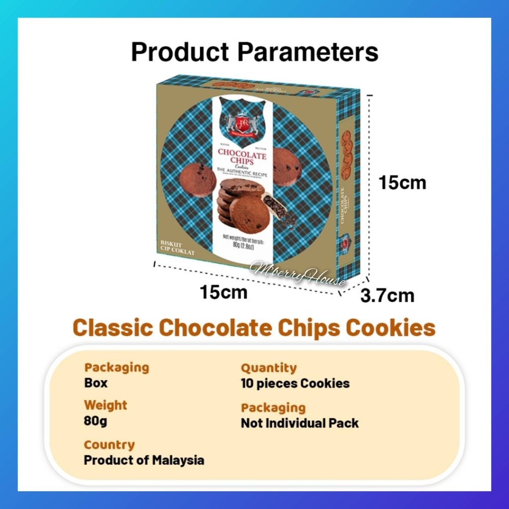 GPR Glassic Chocolate Chips Cookies 80g(exp:7/2026) | Shopee Malaysia