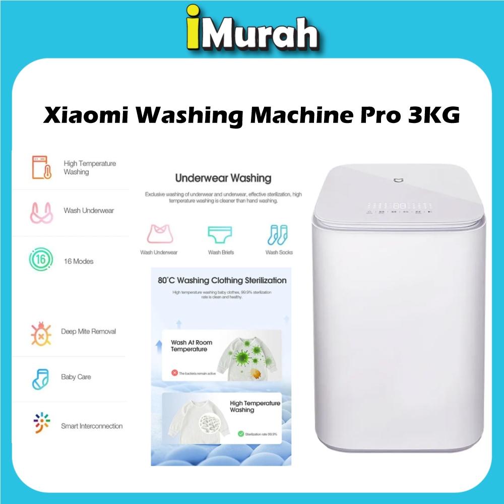 Xiaomi Mi Washing Machine Pro 3KG [High Temperature Washing | Deep Mite ...