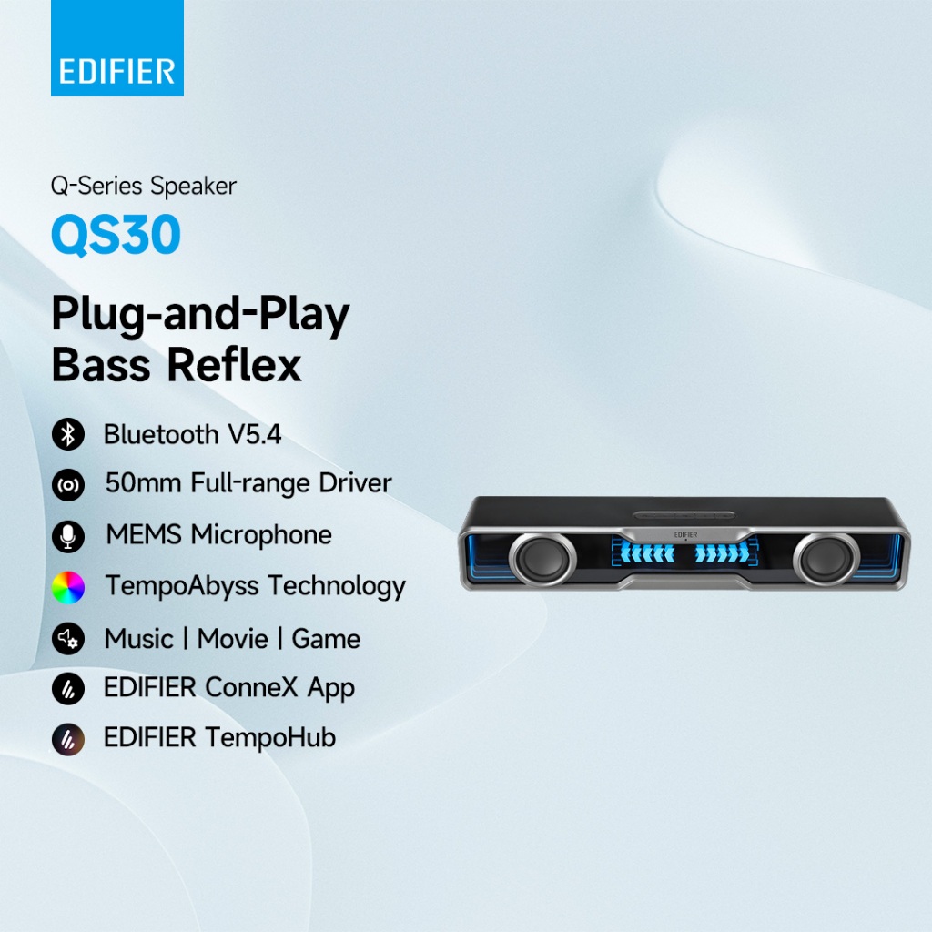 Edifier QS30 Bluetooth PC Speaker with Splendid Light Effects | Bluetooth V5.4 | 5W RMS | DSP ...