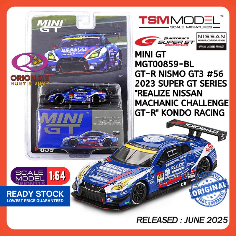 Mini GT 859 Nissan GT-R NISMO GT3 #56 2023 SUPER GT SERIES " REALIZE ...